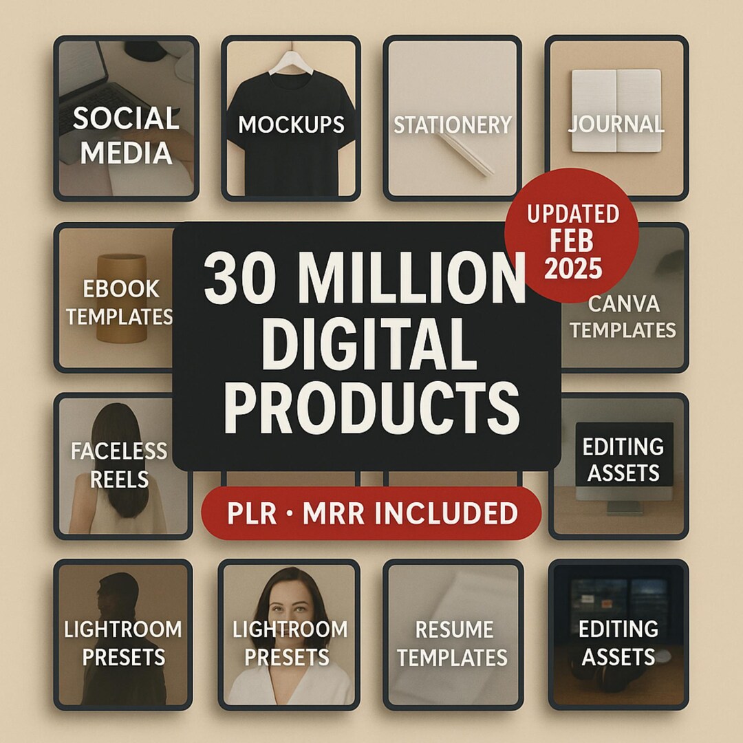 Mega Bundle 30 Million Digital Products PLR MRR to Resell, Passive ...