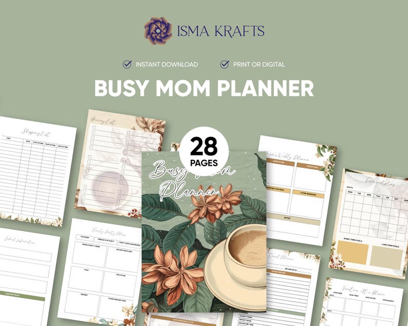 2025 Busy Mom Planner Printable – Daily, Weekly, Budget, Meal, and ...