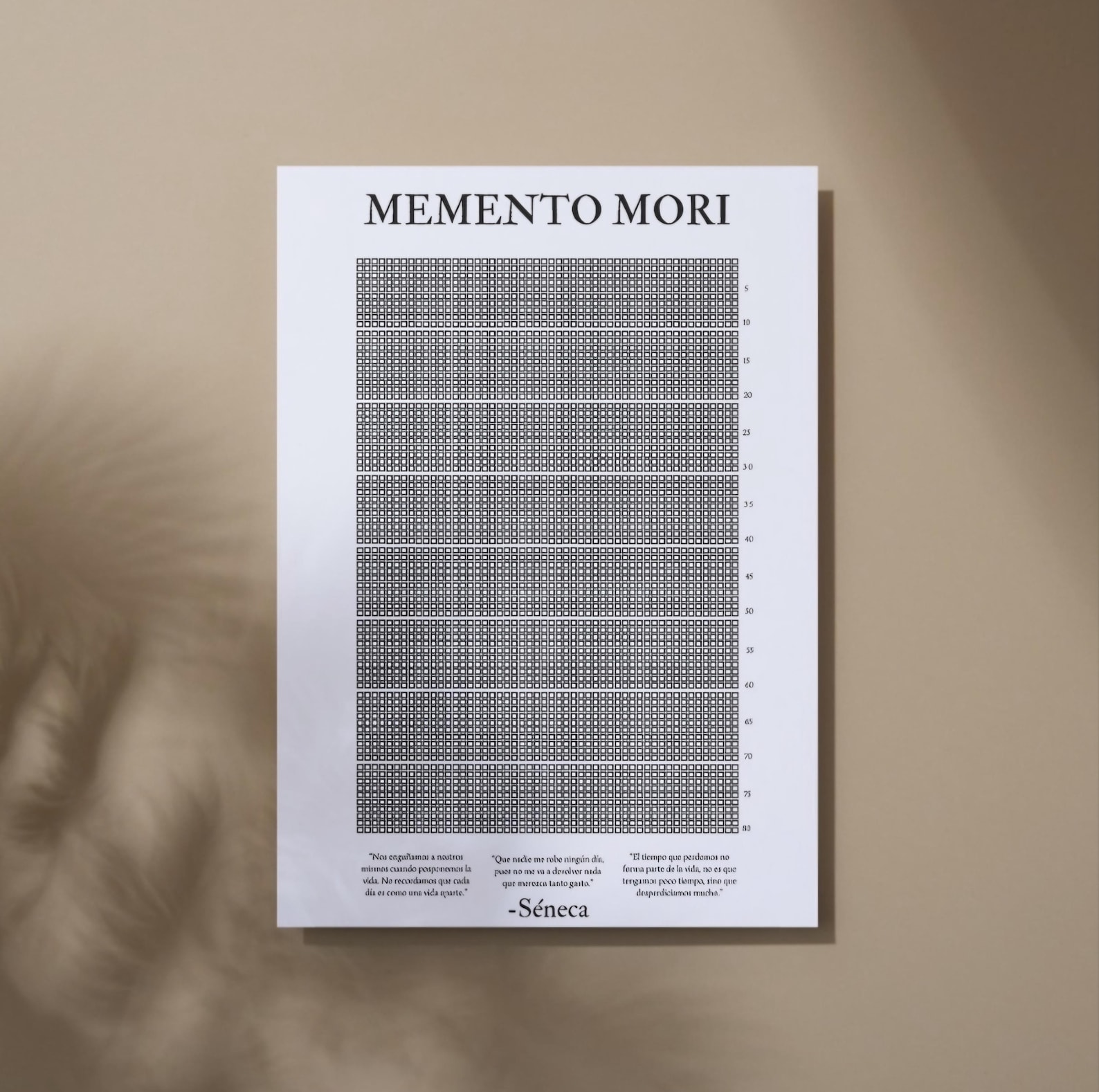 Calendario Memento Mori, Calendario De Vida, Calendario Estoico, Calendario De Semanas De Mi ...