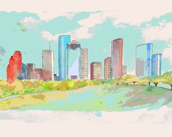 Houston Botanical Digital Collage Print - Etsy