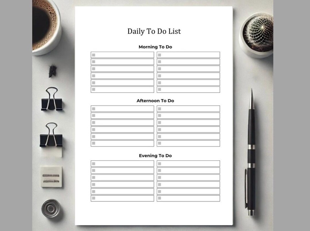 Minimalistic Daily to Do List | PDF | Productivity Checklist | Digital ...
