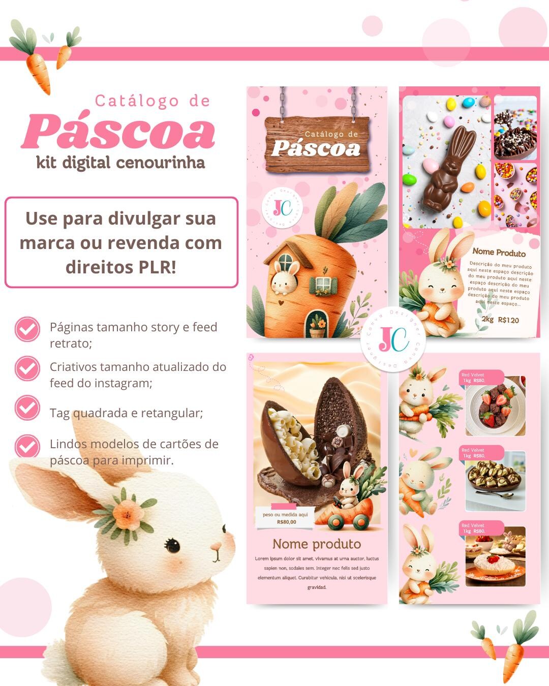 Canva Easter Catalog, Editable Digital Kit, PLR Templates for Digital ...