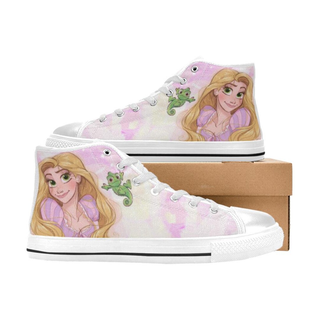 Tangled Princess Rapunzel High Top Shoes Custom Canvas Sneakers for ...