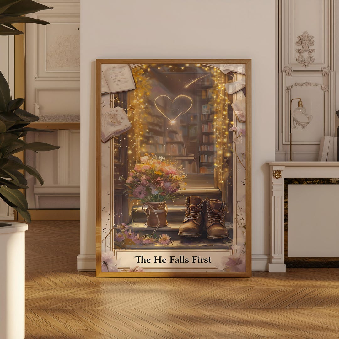 The He Falls First Digital Print | Printable Wall Art for Booktok Book ...