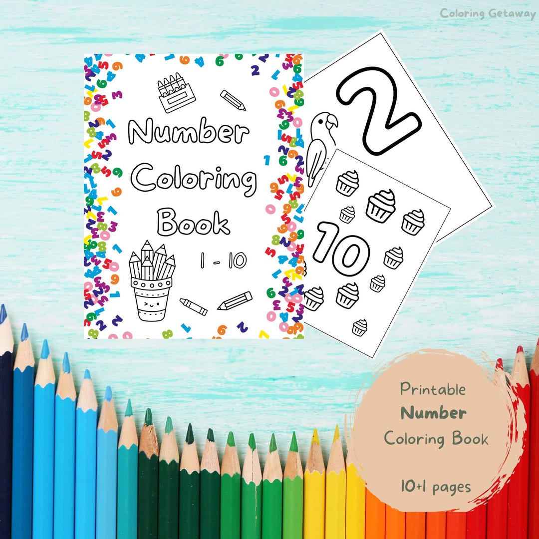 Number Coloring Pages 1-10, Toddler Activity, Printable Numbers ...