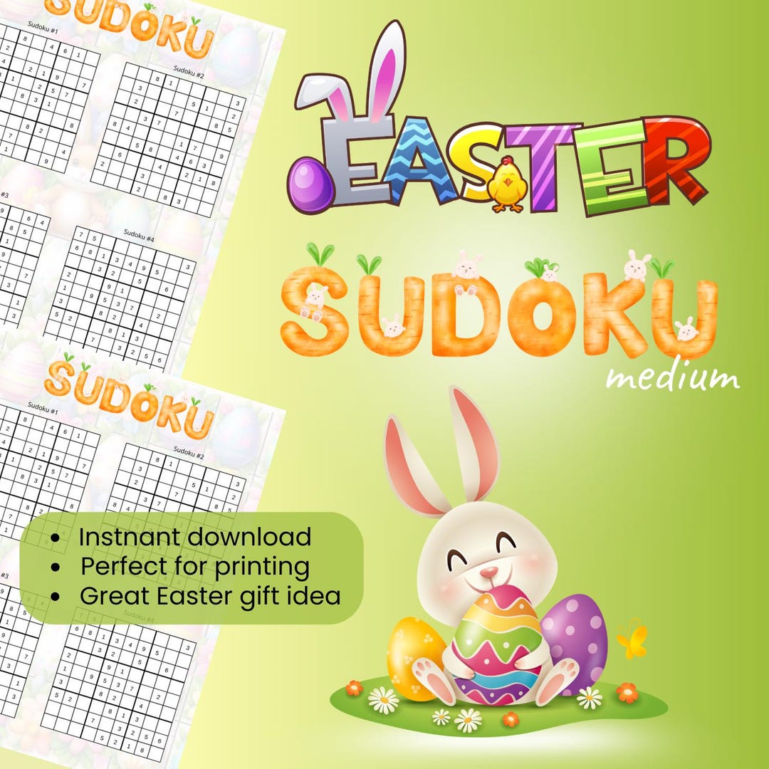 Easter PDF Sudoku for Kids Printable Easter Sudoku Activities for Kids ...