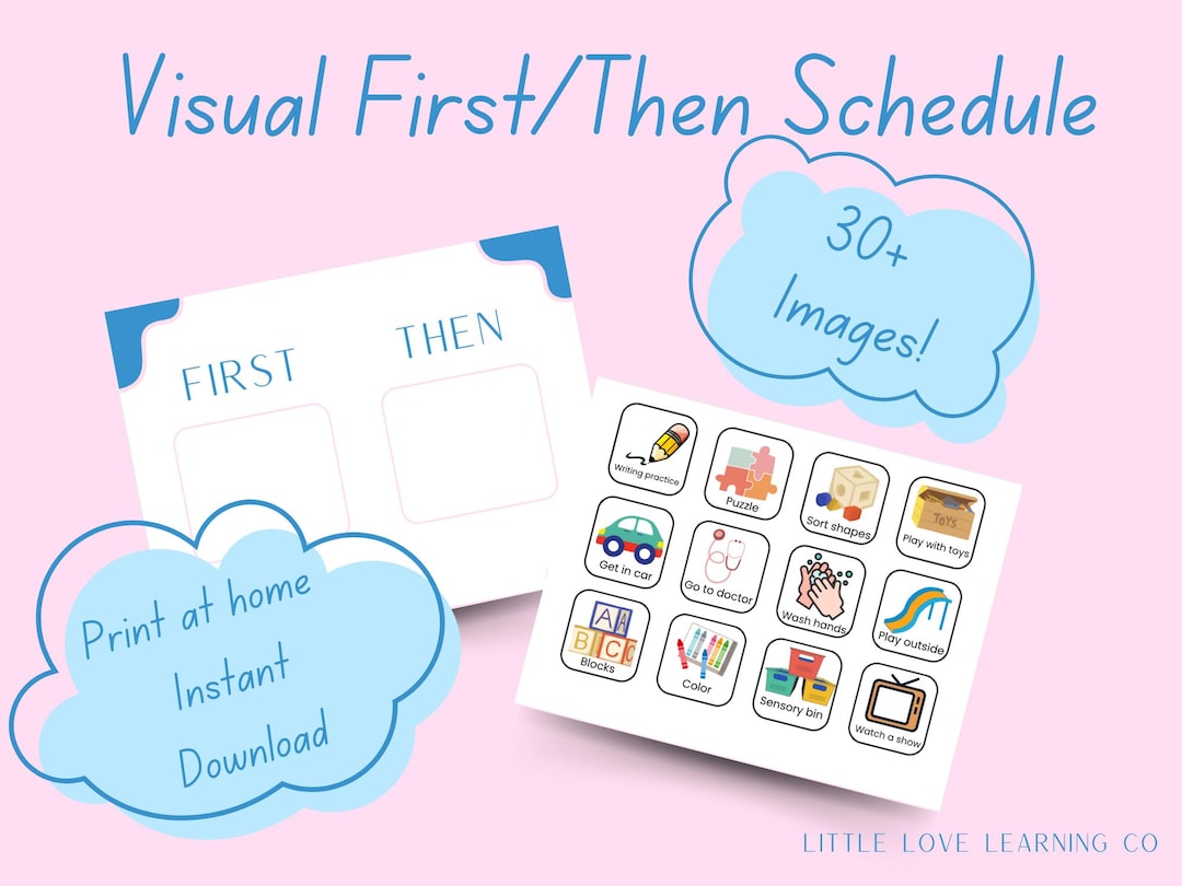 Printable First/then Schedule for Kids | Toddler Routine Chart | Early ...