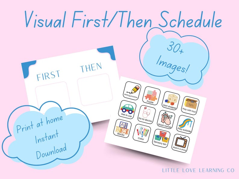 Printable First/then Schedule for Kids | Toddler Routine Chart | Early ...