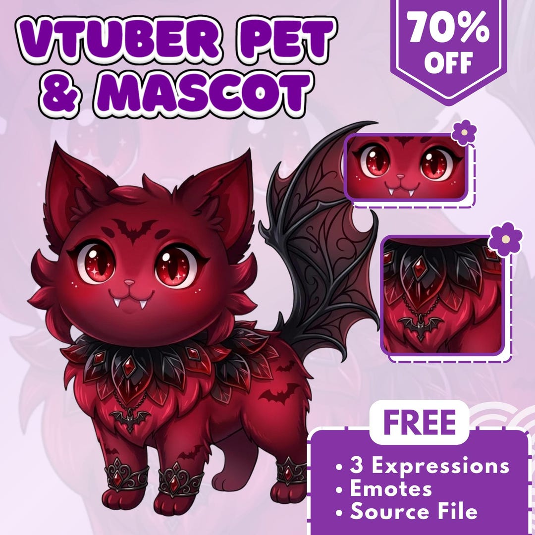 Custom Vtuber Mascot | Animal Vtuber Pet | Anime Pet | Personalized ...