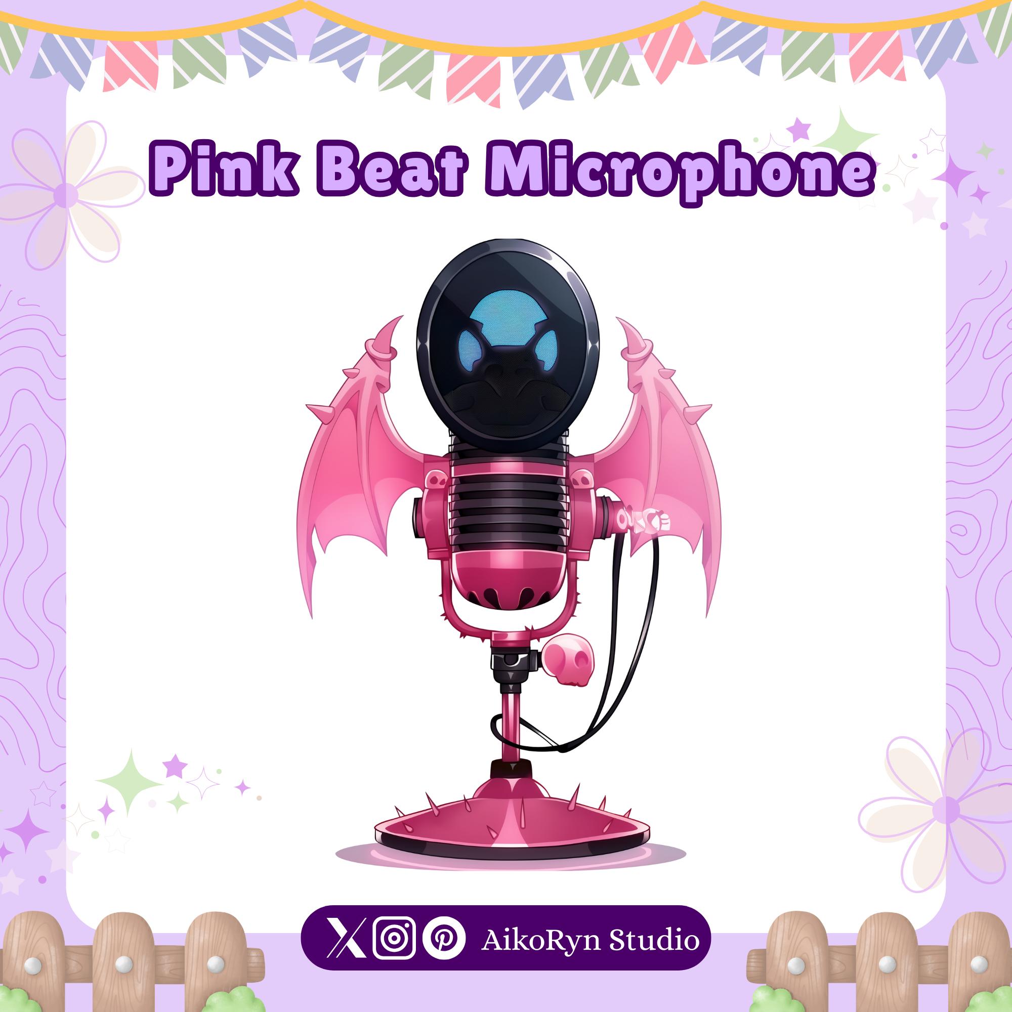 Pink Beat Vtuber Asset Microphone - Vtuber Microphone - Gothic ...