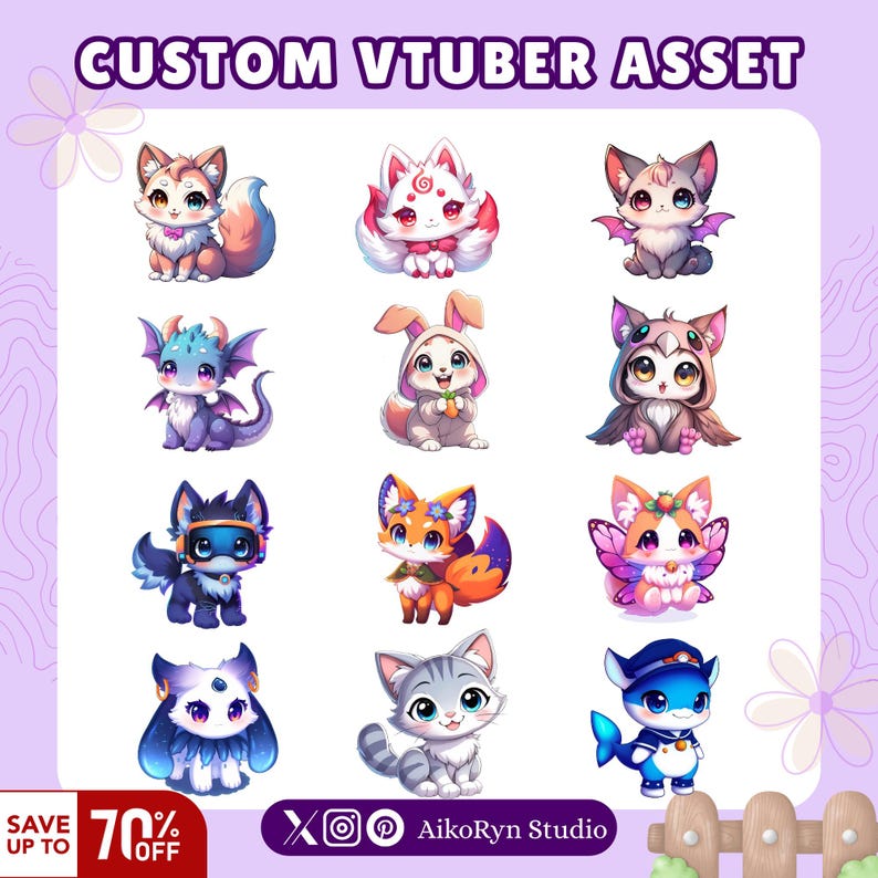 Custom Vtuber Assets: Animated Pet, Hand, Chair, Wing Accessories - Etsy