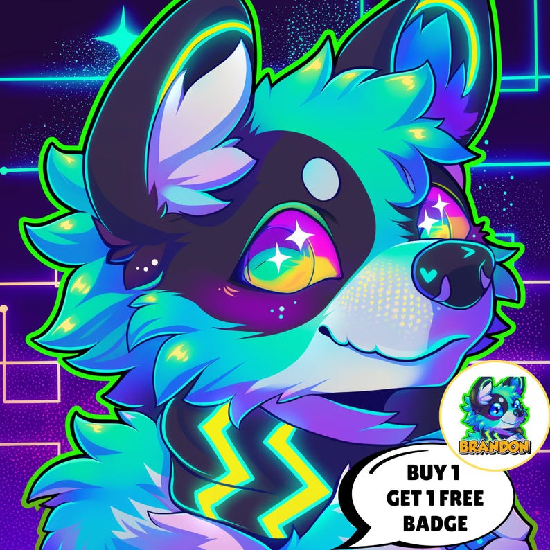 Custom Furry Art Commission | Fursona Profile Picture | Anthro Fursuit ...