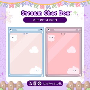 Cloud Pastel Twitch Chatbox, Cute Chat Box Streamers, Chat Box Overlay ...