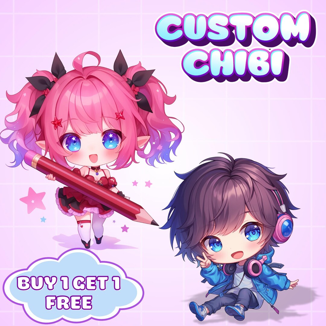 CUSTOM CHIBI, Chibi Character, Chibi Commission, Couple Chibi, Chibi ...