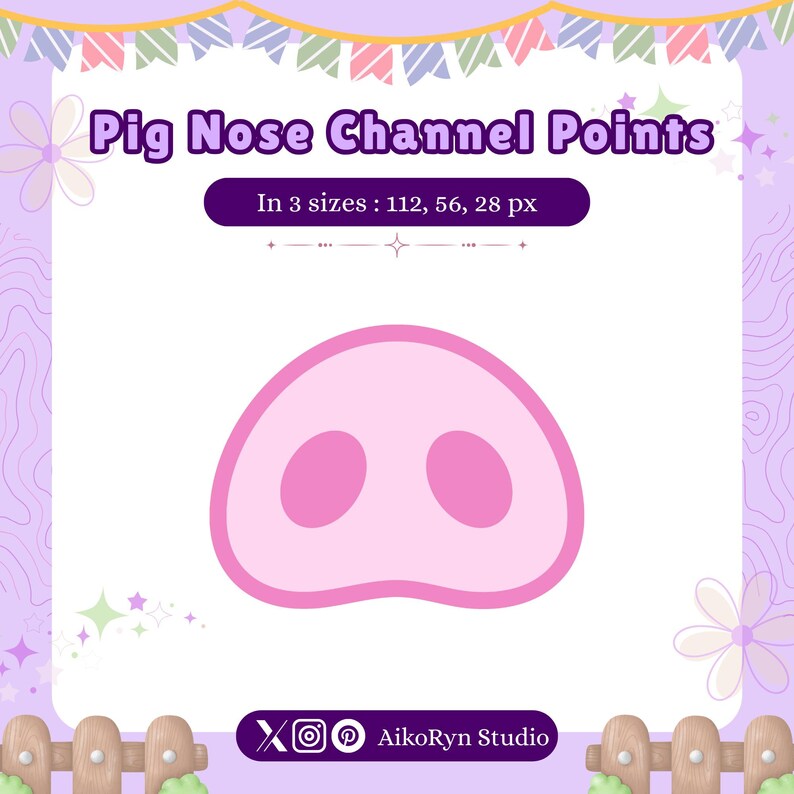 Pig Nose Channel Points for Twitch – Kawaii Stream Reward Icons, Twitch ...