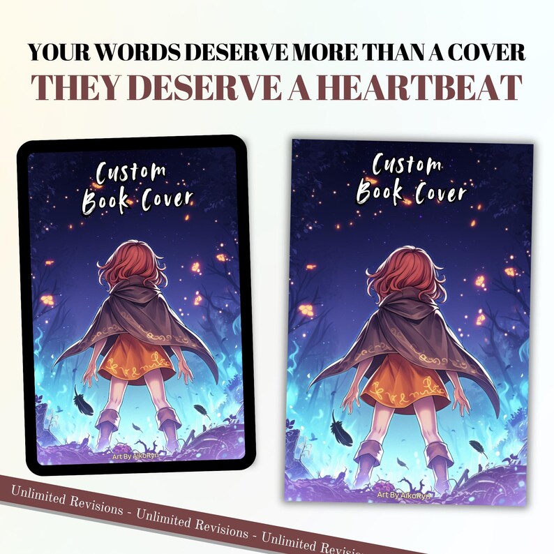 Custom Book Cover Art: Fantasy Character Illustration, Digital Novel ...