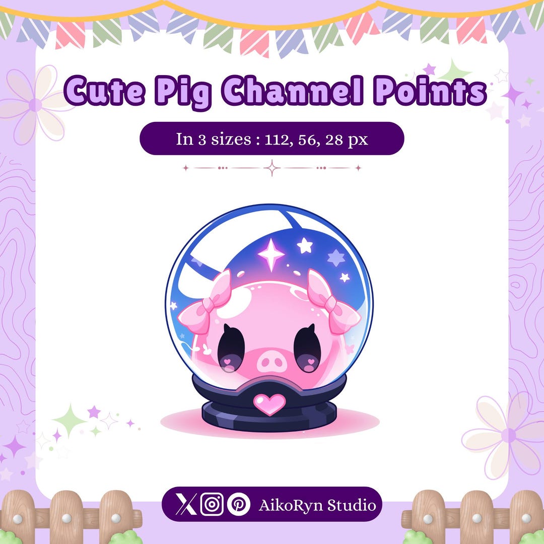 Cute Pig Twitch Channel Points – Kawaii Stream Reward Icons (digital ...