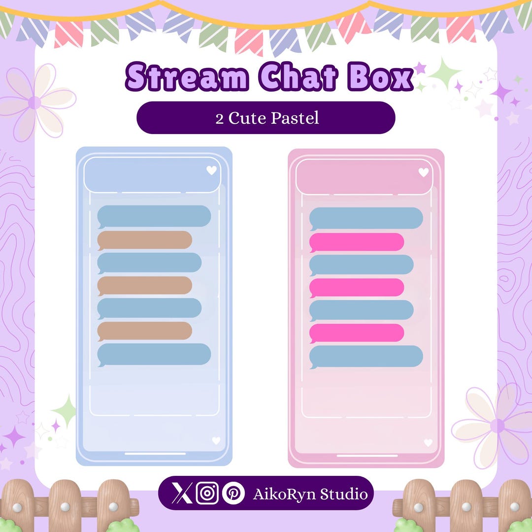 Cute Pastel Twitch Chatbox, Cute Chat Box Streamers, Chat Box Overlay ...