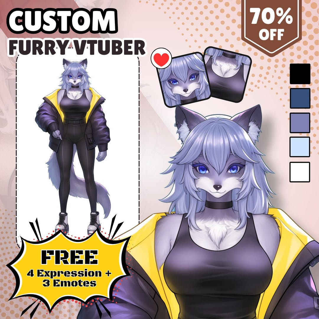 Custom Furry Vtuber Live2d Model: Character Design & Rigging - Etsy