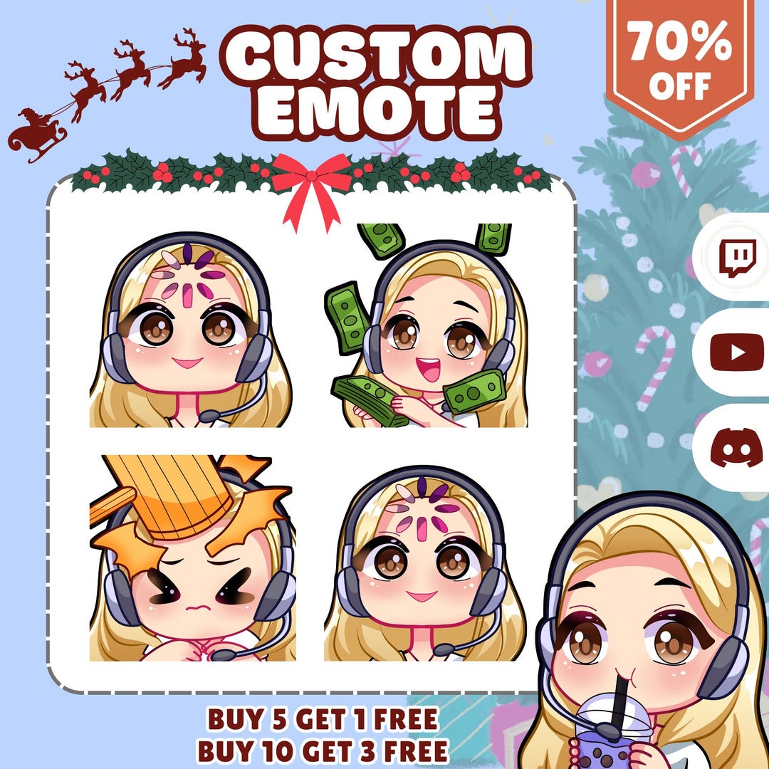 Custom Chibi Anime Twitch Emotes: Animated Art for Streamers - Etsy