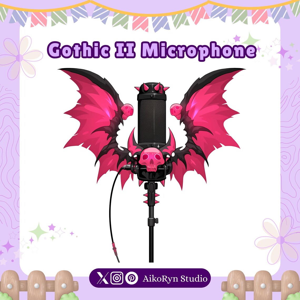 Gothic II Vtuber Microphone Asset - Pngtuber Mic - Etsy
