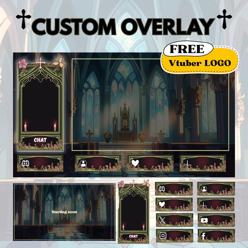 Custom Animated Stream Overlay Pack: Vtuber Twitch Screens & Alerts - Etsy