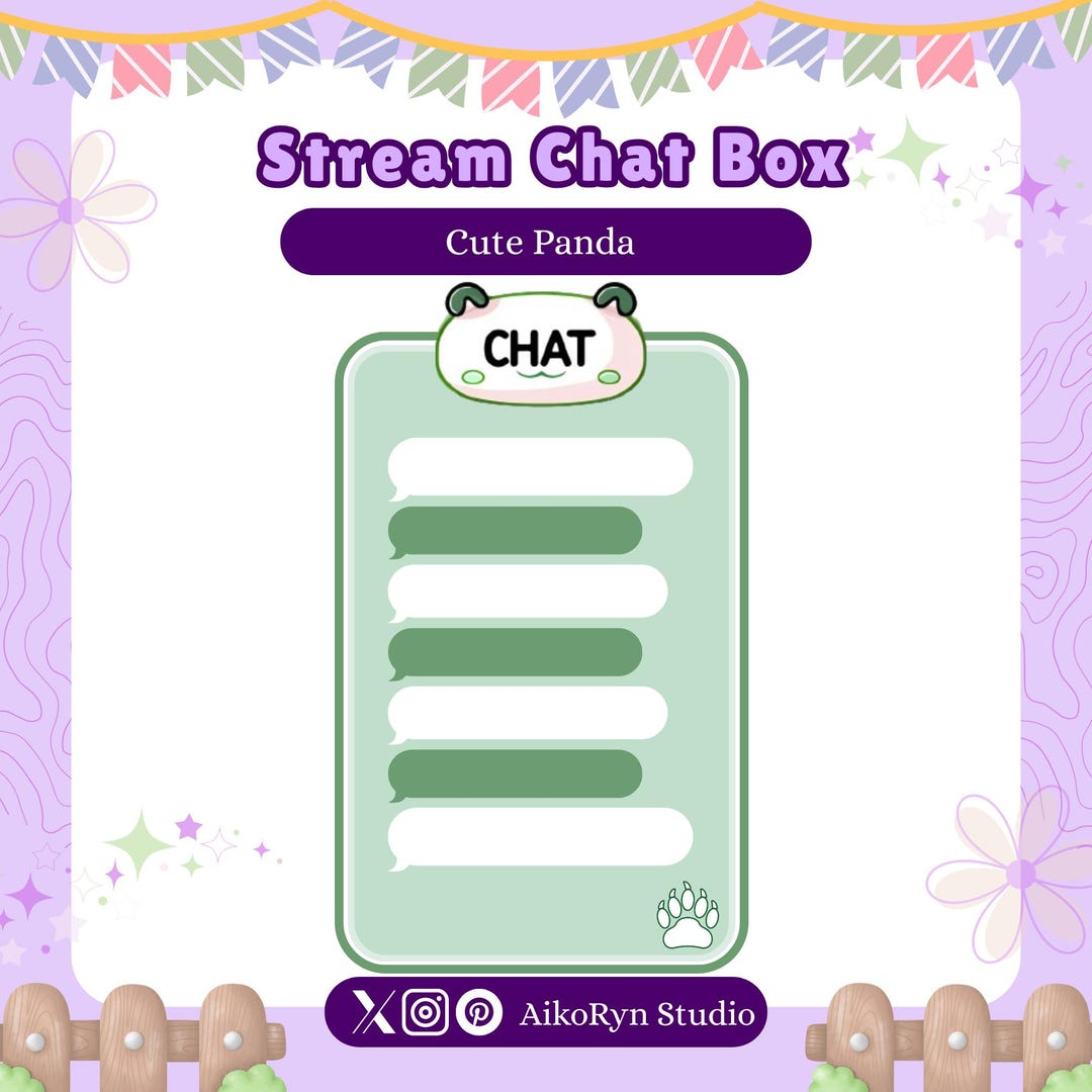 Cute Panda Twitch Chatbox, Cute Chat Box Streamers, Chat Box Overlay ...