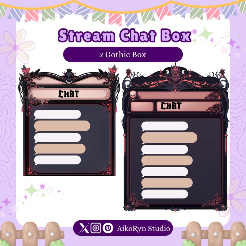 Gothic Box Twitch Chatbox, Gothic Chat Box Streamers, Chat Box Overlay ...