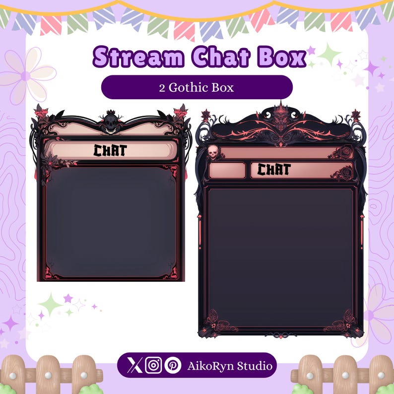 Gothic Box Twitch Chatbox, Gothic Chat Box Streamers, Chat Box Overlay ...