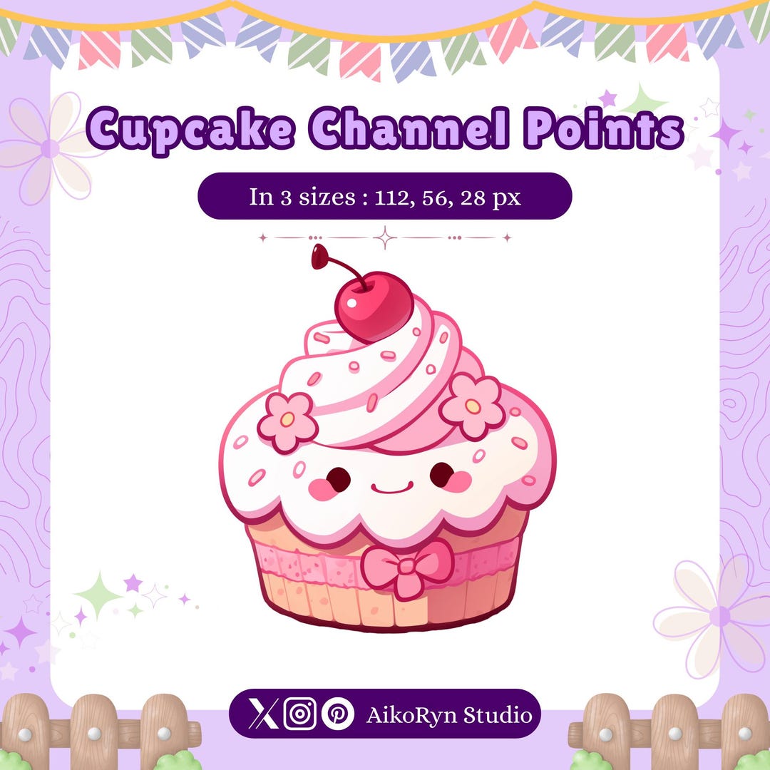 Kawaii Cupcake Channel Points: Twitch Stream Reward Icons (digital ...
