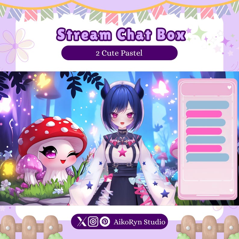 Cute Pastel Twitch Chatbox, Cute Chat Box Streamers, Chat Box Overlay ...