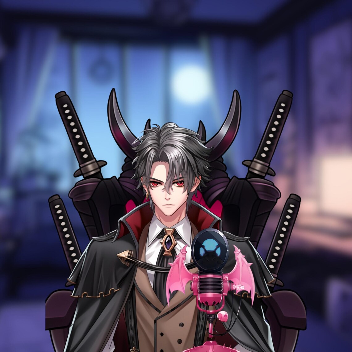 Pink Beat Vtuber Microphone Asset: Gothic Pngtuber Mic - Etsy