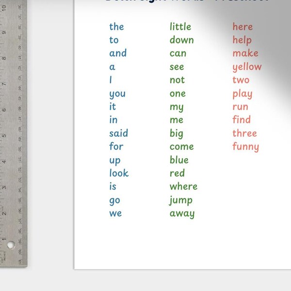 Sight Words Poster - Etsy