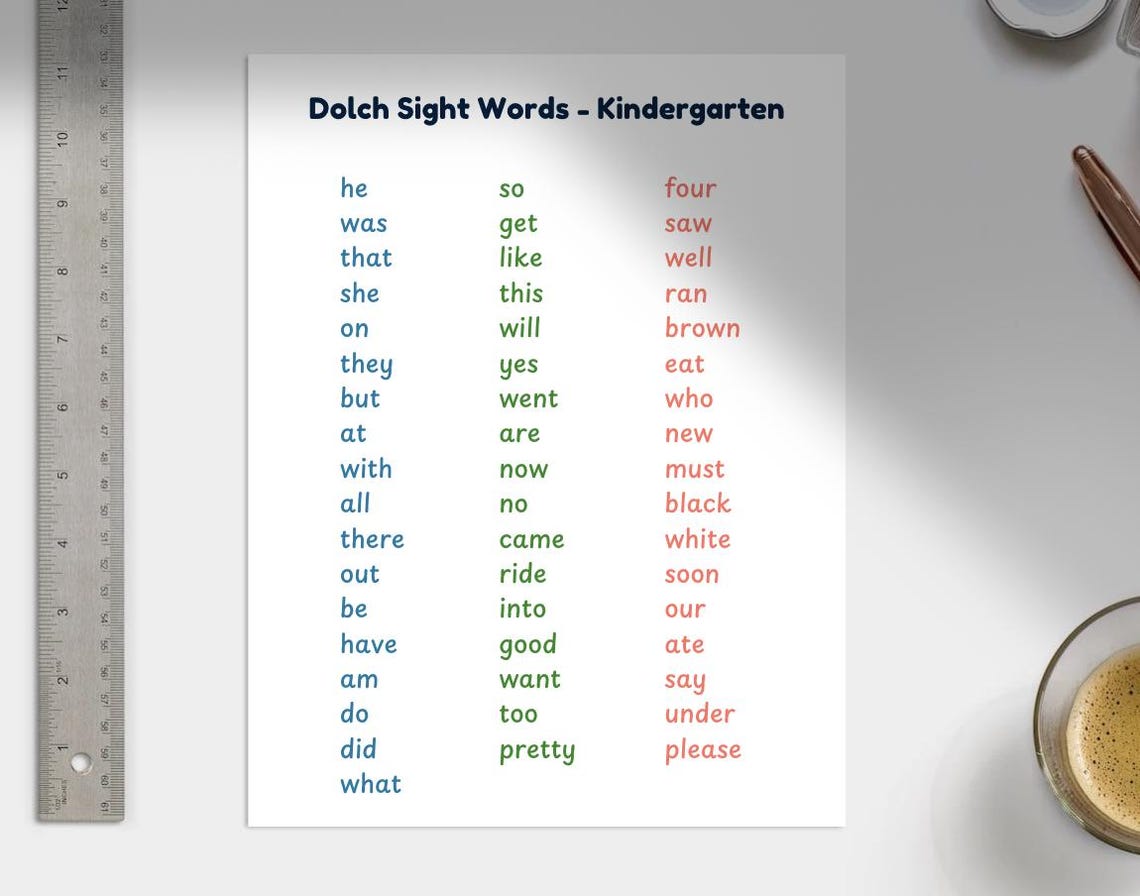 Dolch Sight Word Posters: 220 Words for Grades Pre-k-3 (printable PDF ...