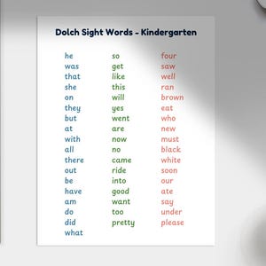 Dolch Sight Word Posters: 220 Words for Grades Pre-k-3 (printable PDF ...
