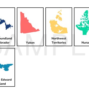 Canadian Provinces & Territories Flashcards – Colourful Geography ...