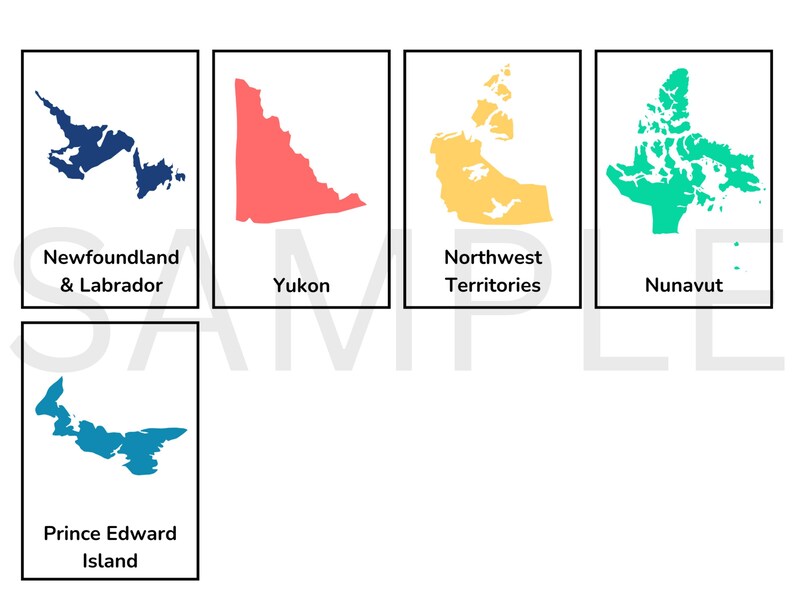 Canadian Provinces & Territories Flashcards – Colourful Geography ...