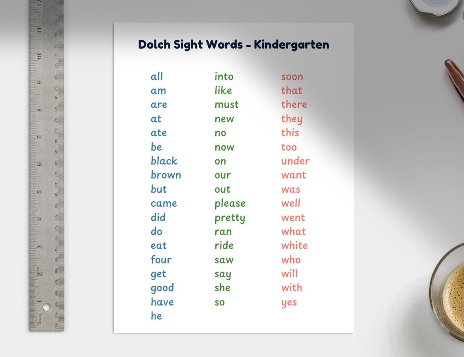 Dolch Sight Word Posters: 220 Words for Grades Pre-k-3 (printable PDF ...