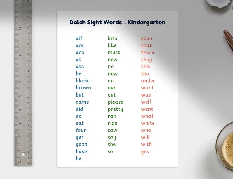 Dolch Sight Word Posters: 220 Words for Grades Pre-k-3 (printable PDF ...