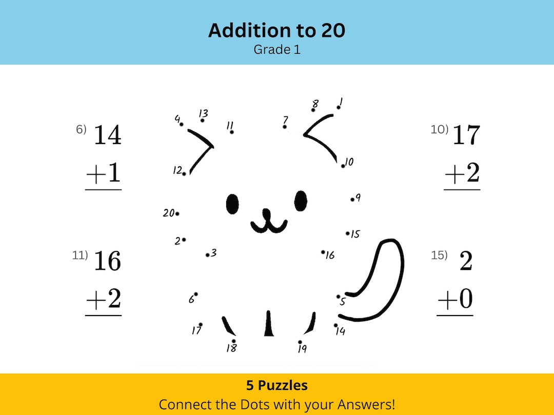 Addition & Connect the Dots Bundle | Grade 1 Math Practice Addition to ...