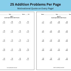 Double Digit Addition Practice Regrouping & No Regrouping – 40 ...