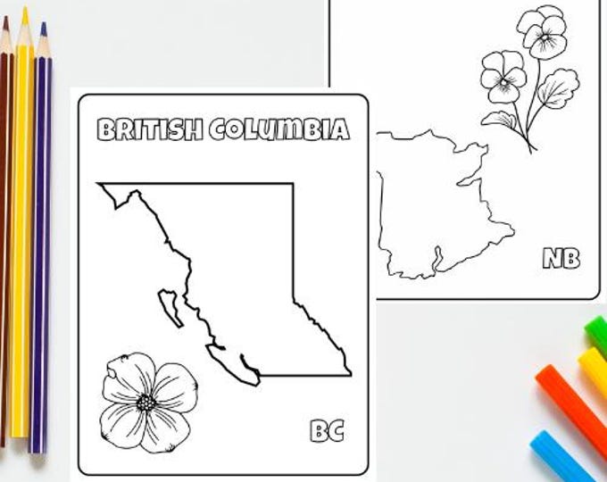 Canadian Provinces & Territories Flashcards – Colourful Geography ...