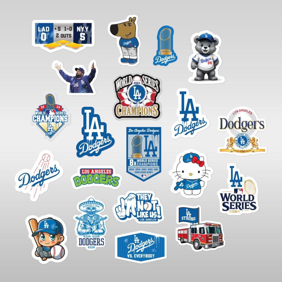 Pack of 20 Dodgers Stickers, LA Dodgers, Decals Laptops, Scrapbooking ...