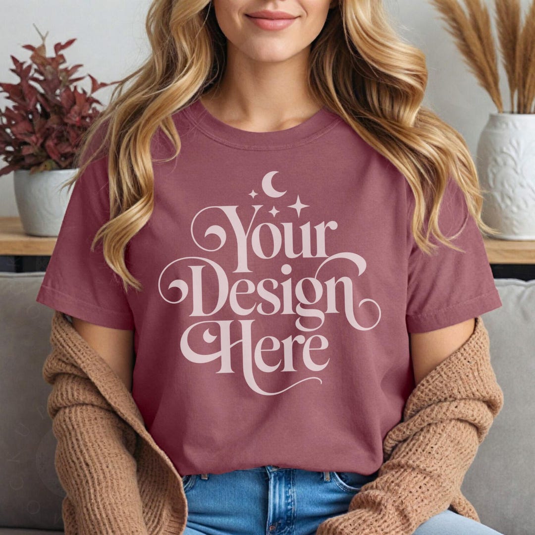 Comfort Colors 1717 Brick Shirt Mockup C1717 Brick T-shirt Mock-up CC ...