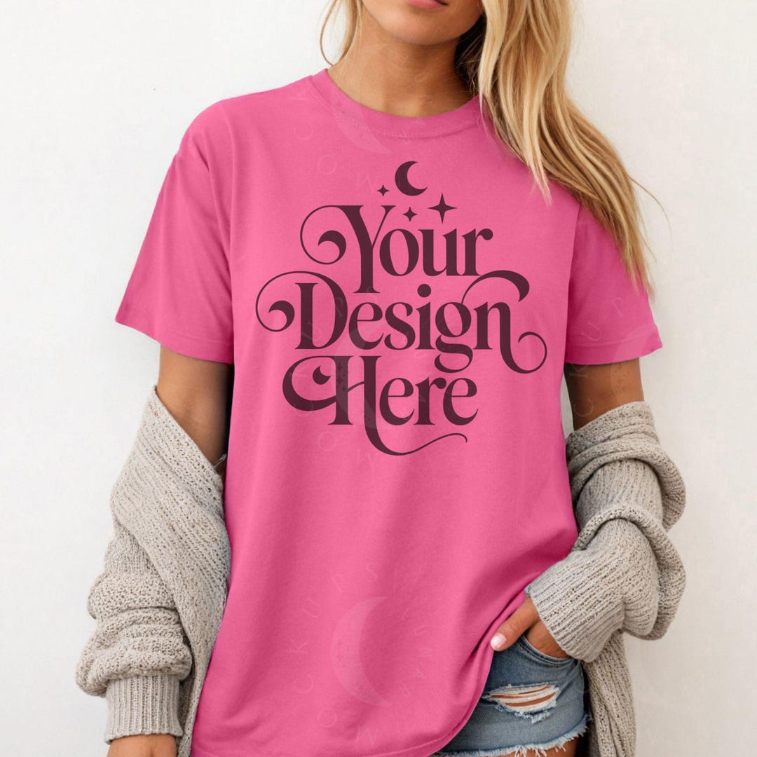 Crunchberry Comfort Colors 1717 Mockup CC 1717 Crunchberry T-shirt Mock ...
