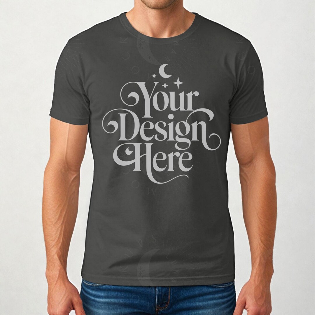 Solid Heavy Metal Next Level 3600 Mockup White Unisex Cotton Crew Tee ...