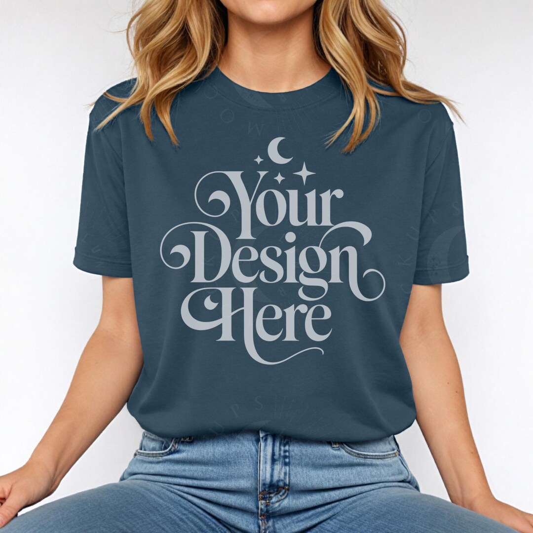 Deep Teal Bella Canvas 3001 Shirt Mockup BC3001 Shirt Mock-up Bella Tee ...