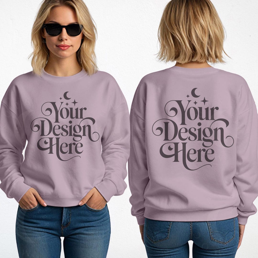 Paragon SF000 Front and Back Mockup Gildan SF000 Front Back Mock-up ...
