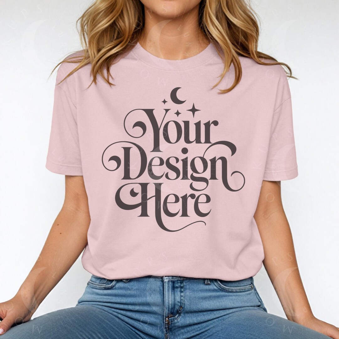 Soft Pink Bella Canvas 3001 Shirt Mockup Soft Pink BC3001 Shirt Mock-up ...