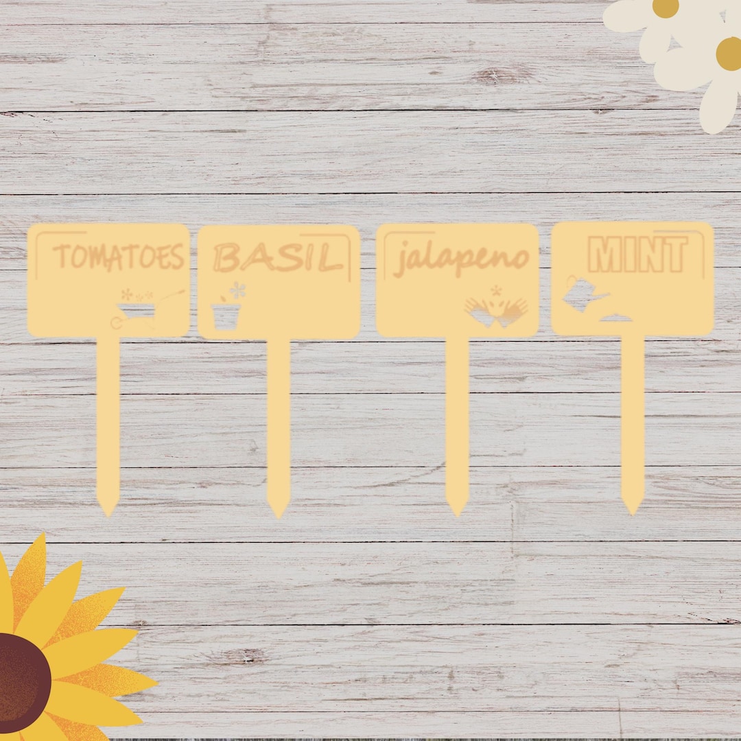 Personalized Garden Markers Herb Labels Laser Engraved Plant Stakes ...
